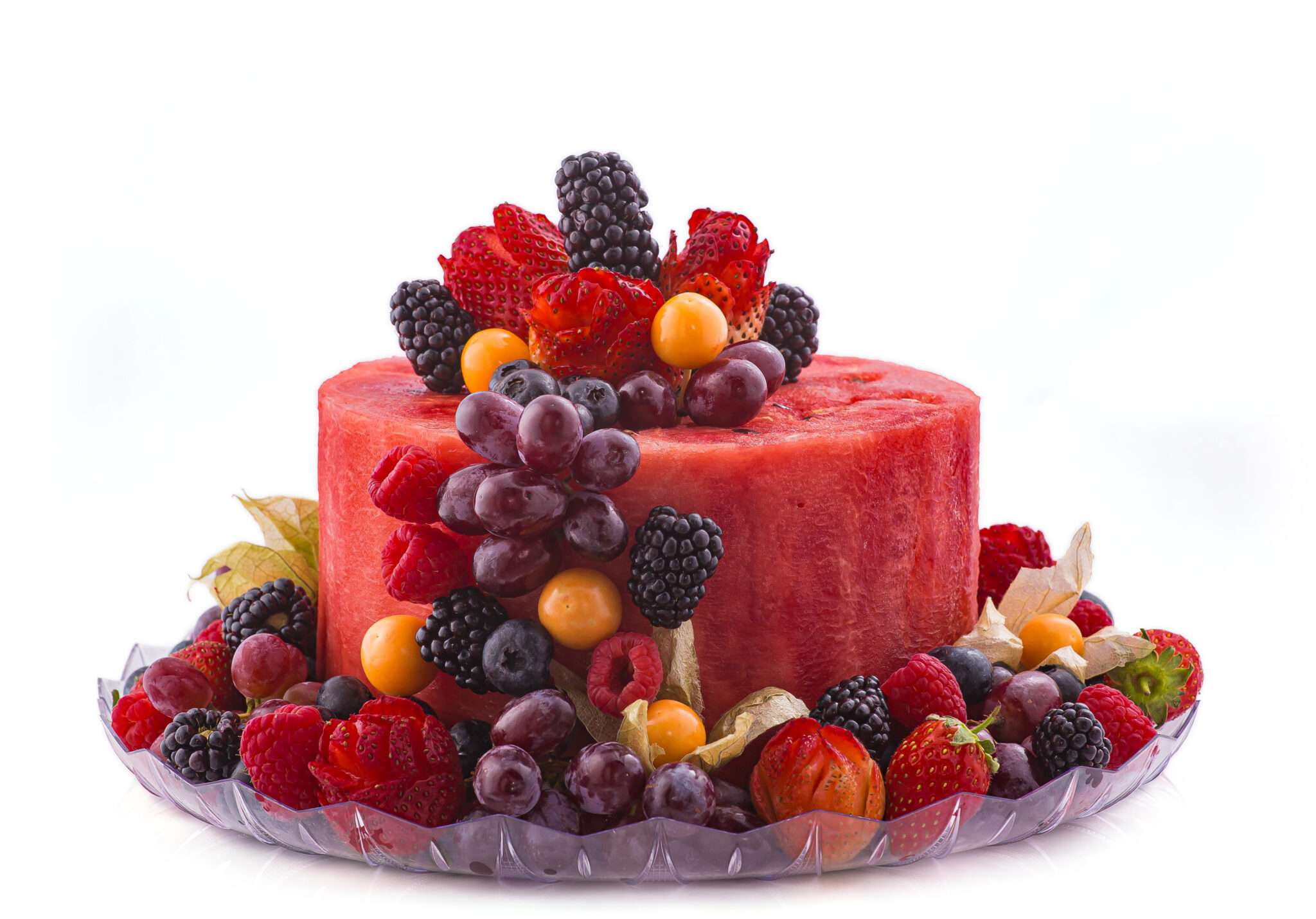 1 Tier Waterfall Watermelon Cake | The Fruit Box Me