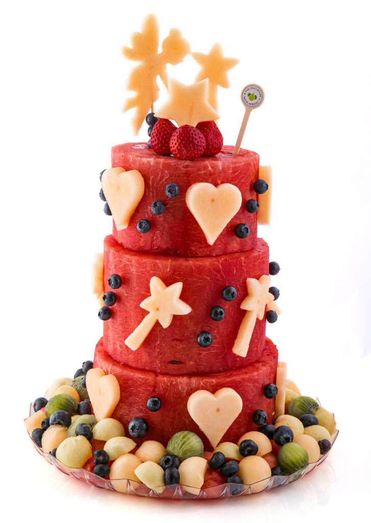 3 Tiers Girls Fairy Watermelon Cake | The Fruit Box Me